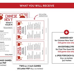 Chinese New Year Games, Printable Lunar New Year Games Bundle for ...