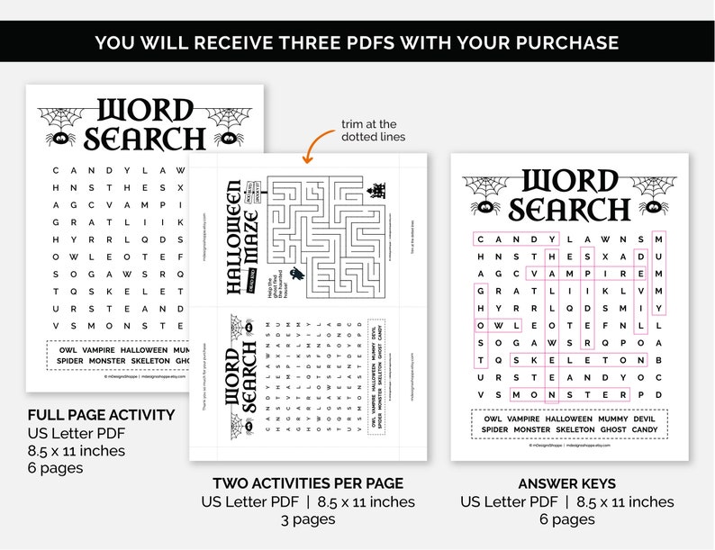 Halloween Activities Bundle for Kids, Printable Halloween Activity Book ...