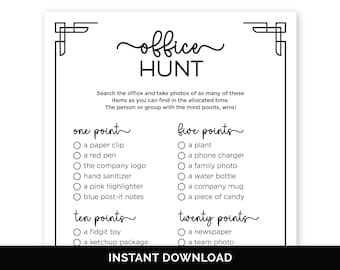 Around the Office Scavenger Hunt | Printable Workplace Fun - Etsy