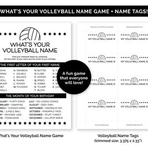 Volleyball Games, Printable Games Bundle for a Volleyball Team Party ...
