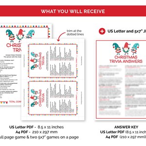 Christmas Trivia Game, Printable Quiz With Answers for a Family or ...