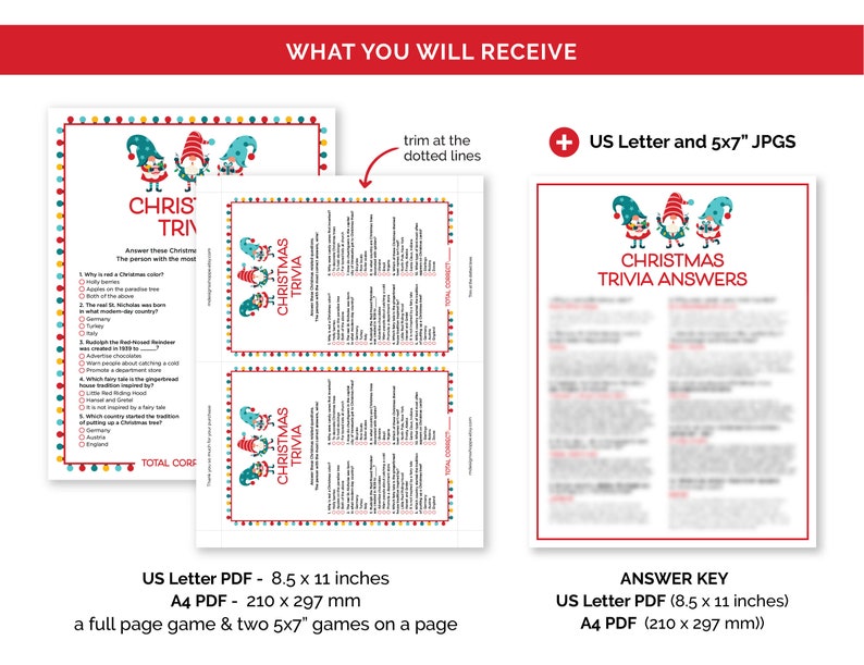 Christmas Trivia Game, Printable Quiz With Answers for a Family or ...
