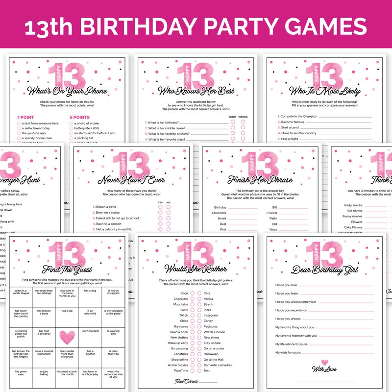 Printable Invitation 13th - Etsy