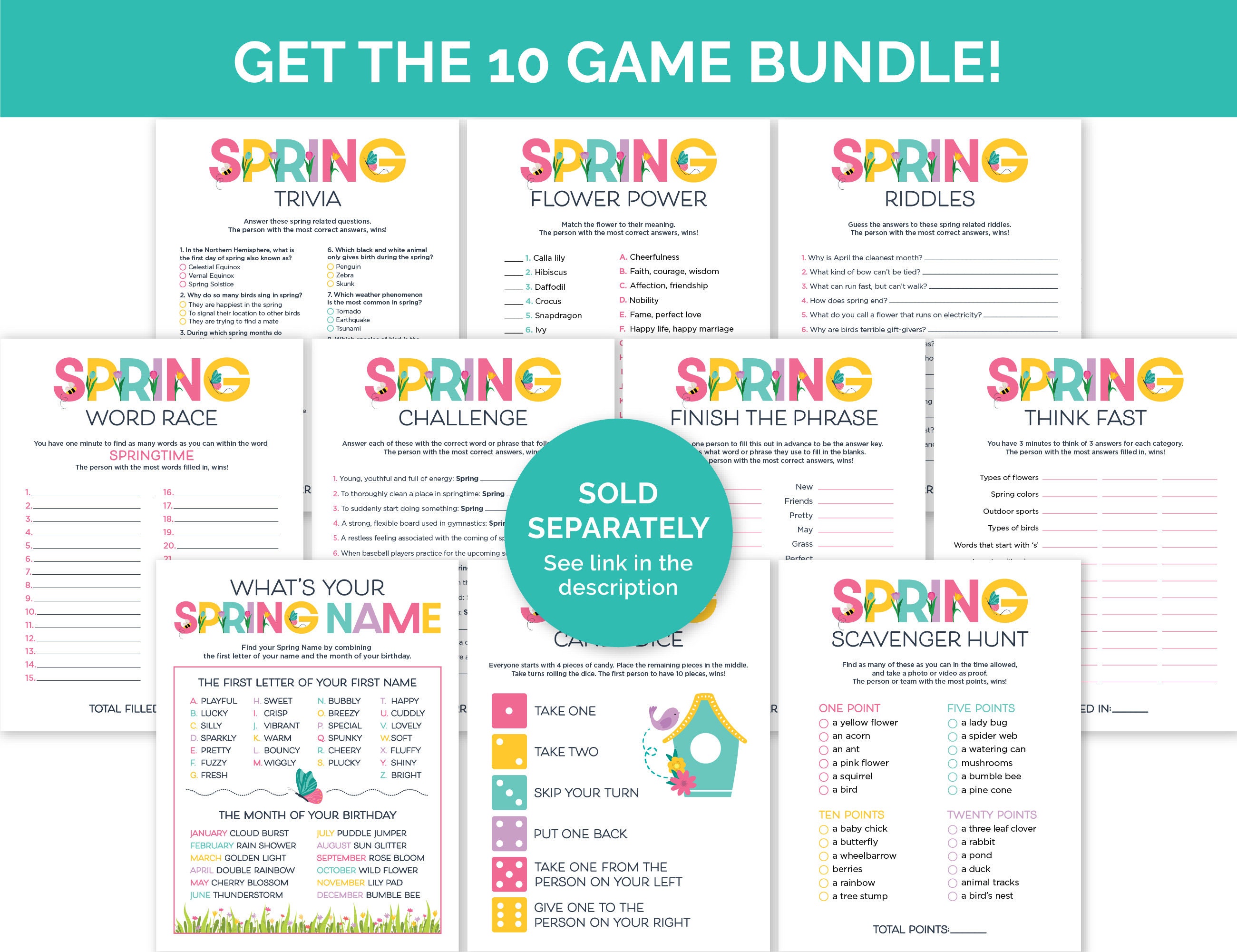 Spring Photo Scavenger Hunt, Printable Spring Party Game for Kids ...