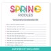 Spring Riddles, Printable Riddle Me This Game for a Spring Classroom ...