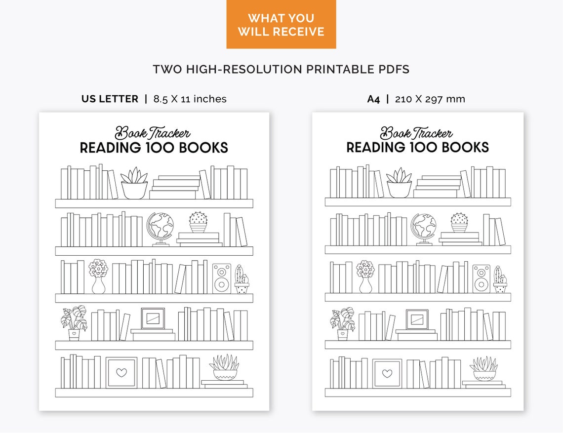 Book Tracker Printable, Reading Tracker, 100 Books Challenge, Printable ...