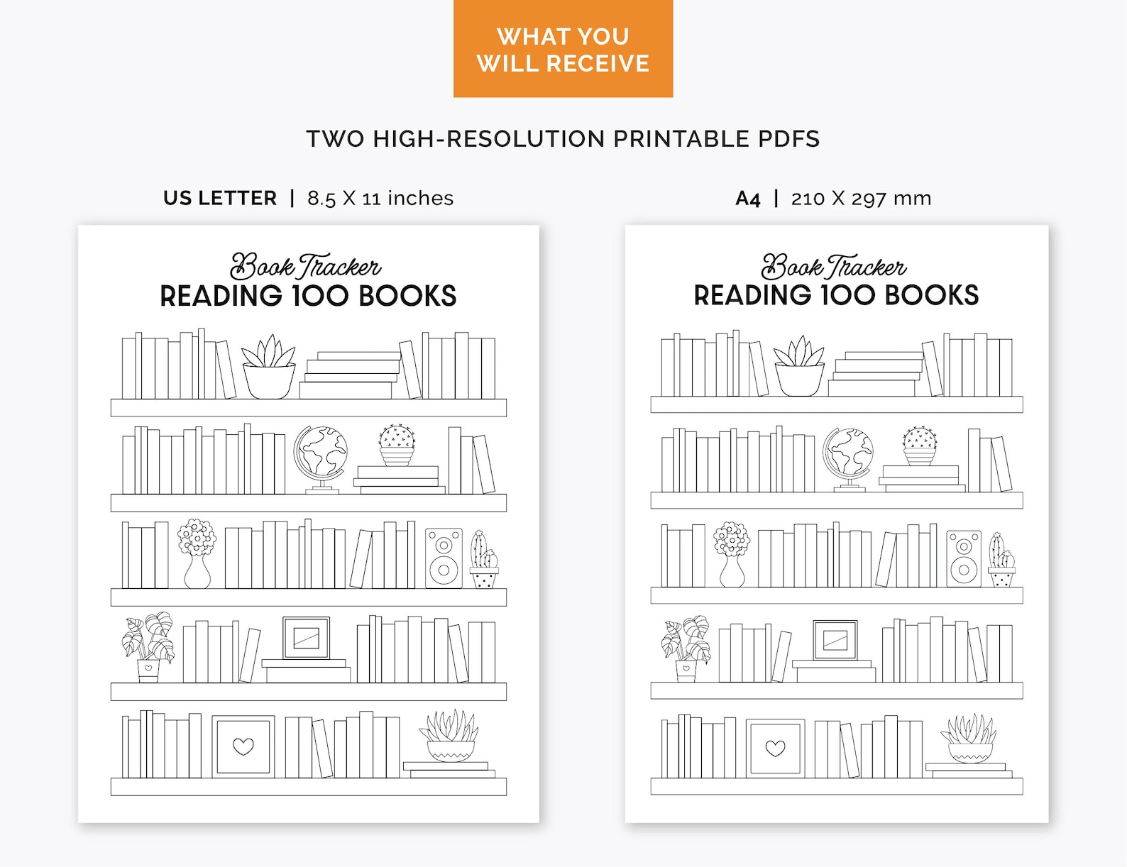 Book Tracker Printable, Reading Tracker, 100 Books Challenge, Printable ...