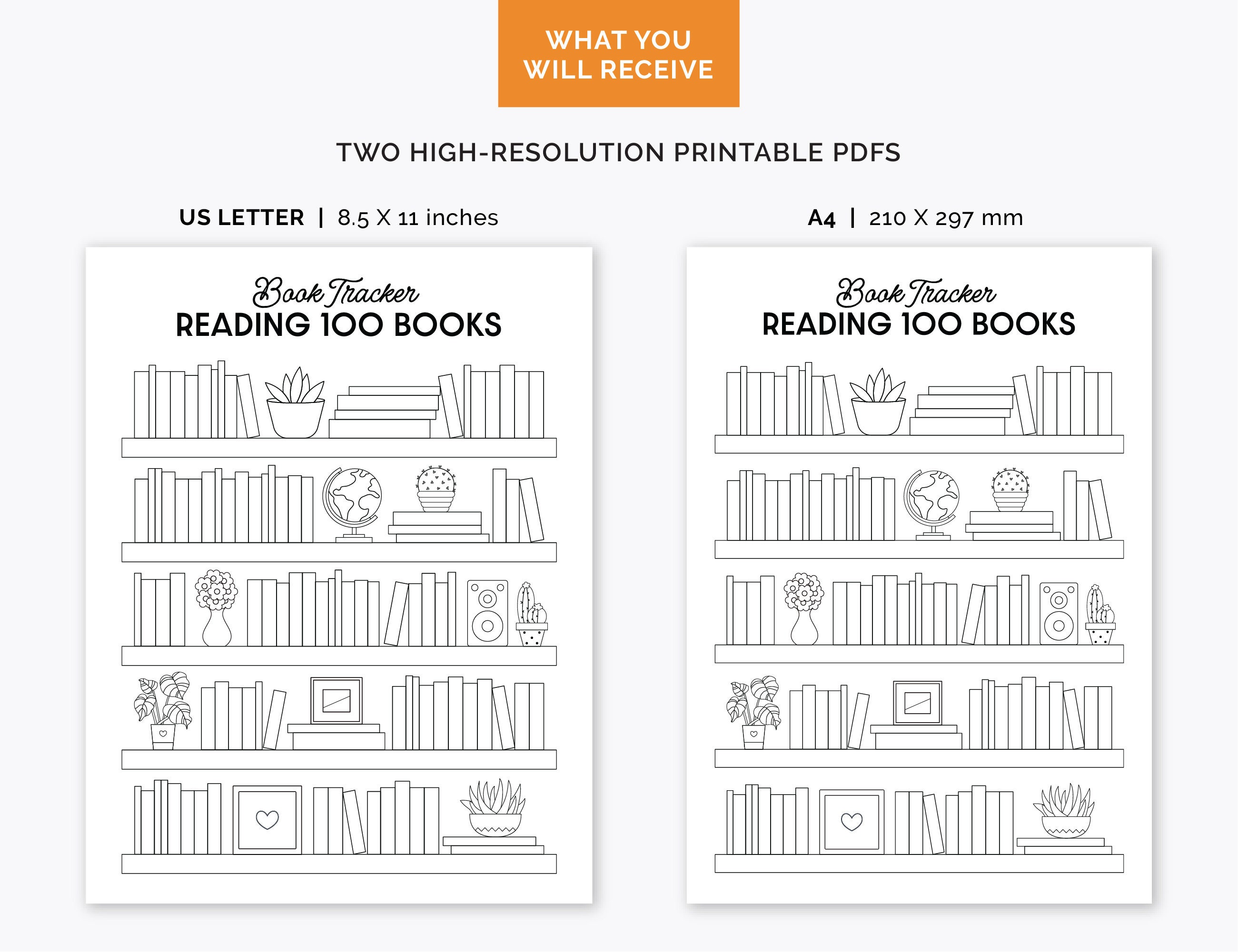 Book Tracker Printable, Reading Tracker, 100 Books Challenge, Printable ...