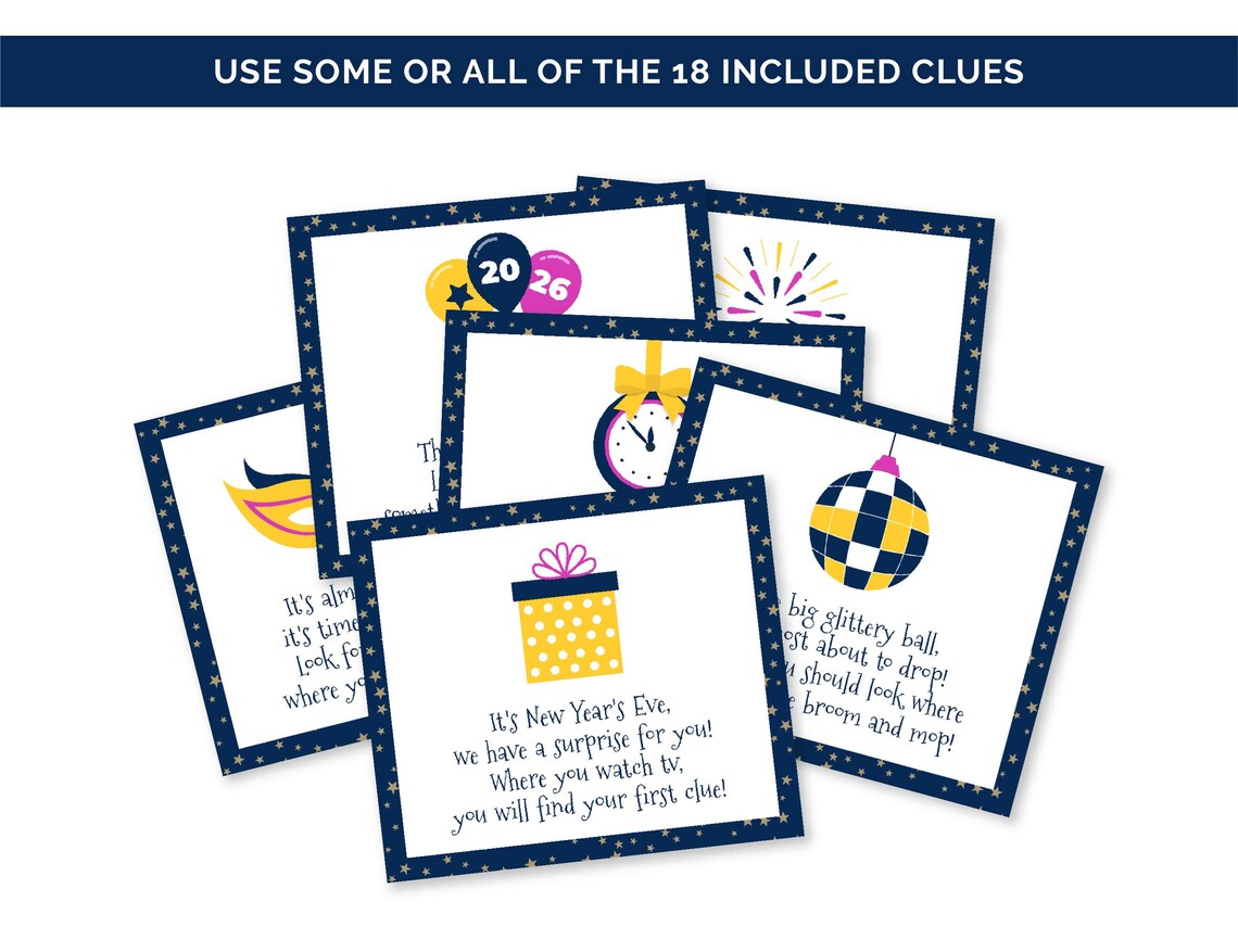 2026 New Year's Eve Scavenger Hunt for Kids, Printable Indoor Treasure ...