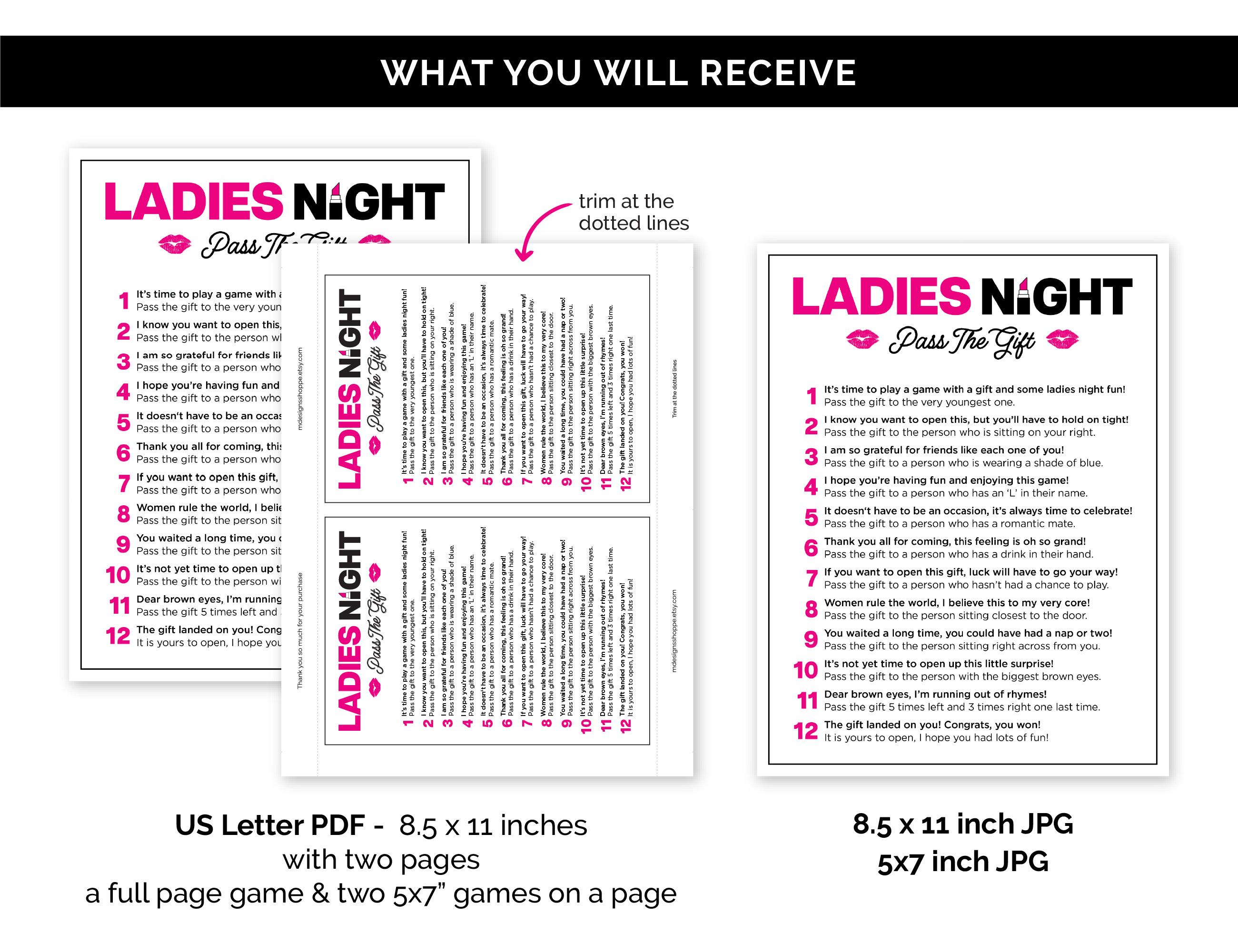 Ladies Night Pass the Gift, Pass the Present Party Game for a Girls ...