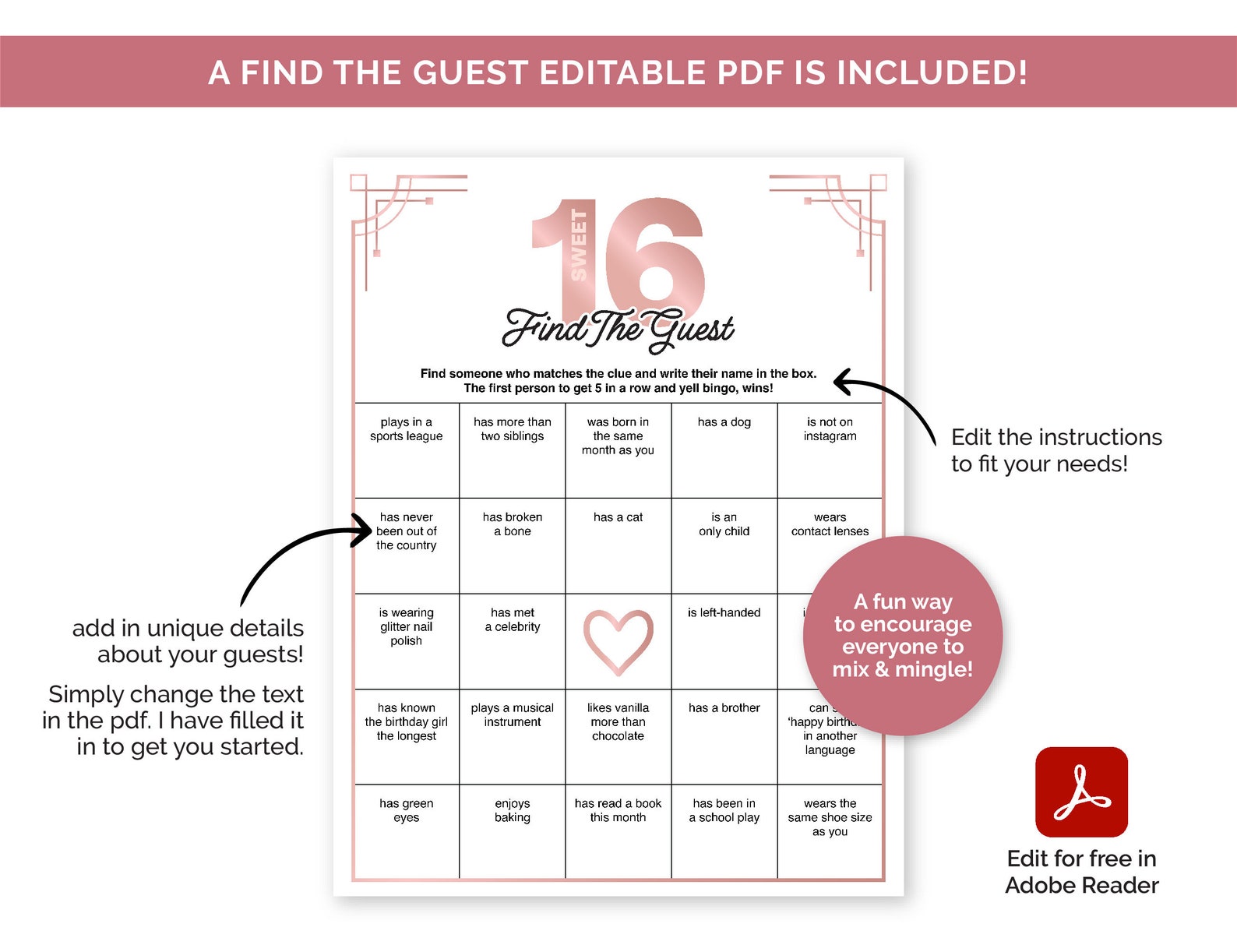 Sweet 16 Party Games, Printable Sweet Sixteen Games Bundle, 16th ...