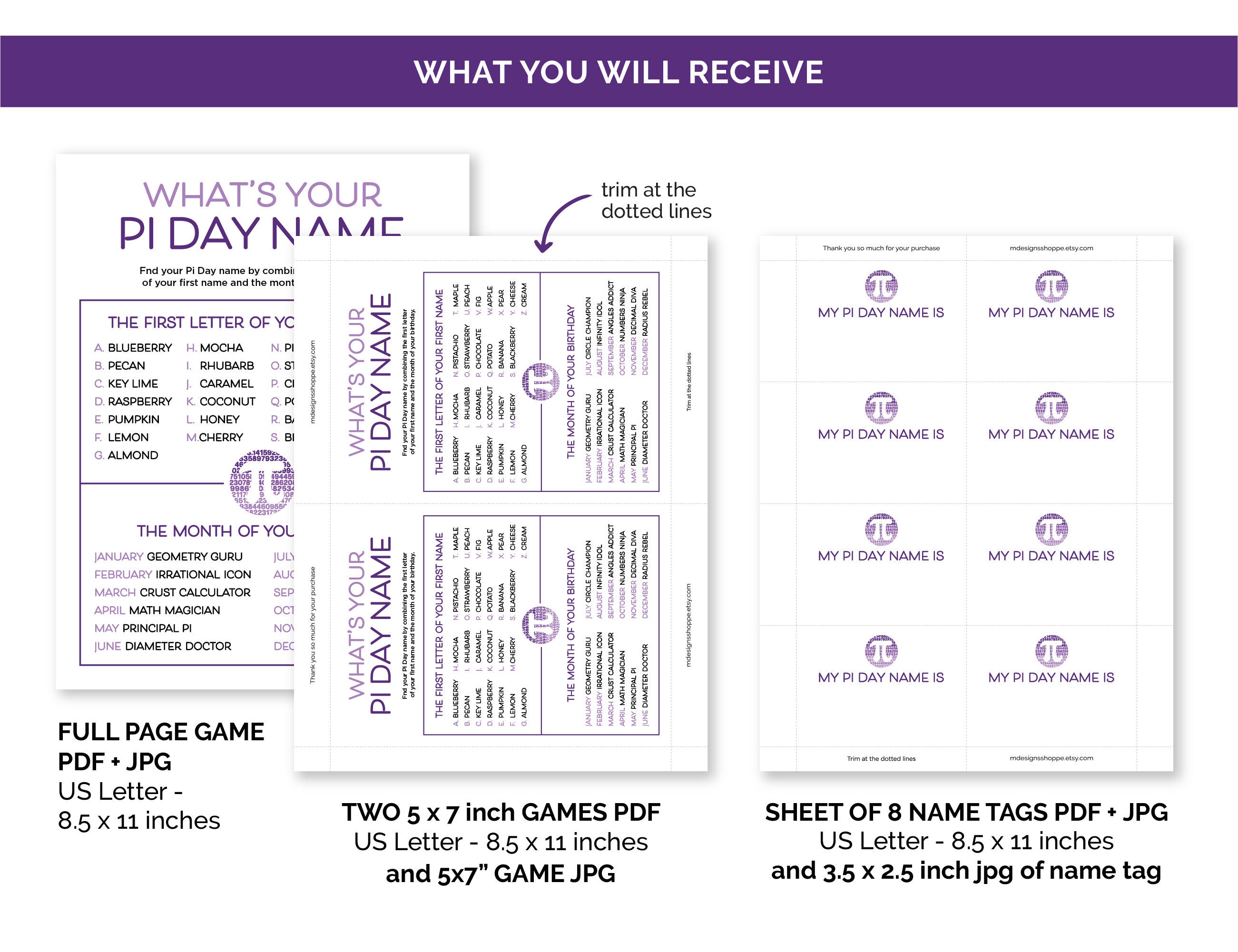 What's Your Pi Day Name Game, Printable Pi Day Party Game for a Math Classroom, 3.14 Name ...