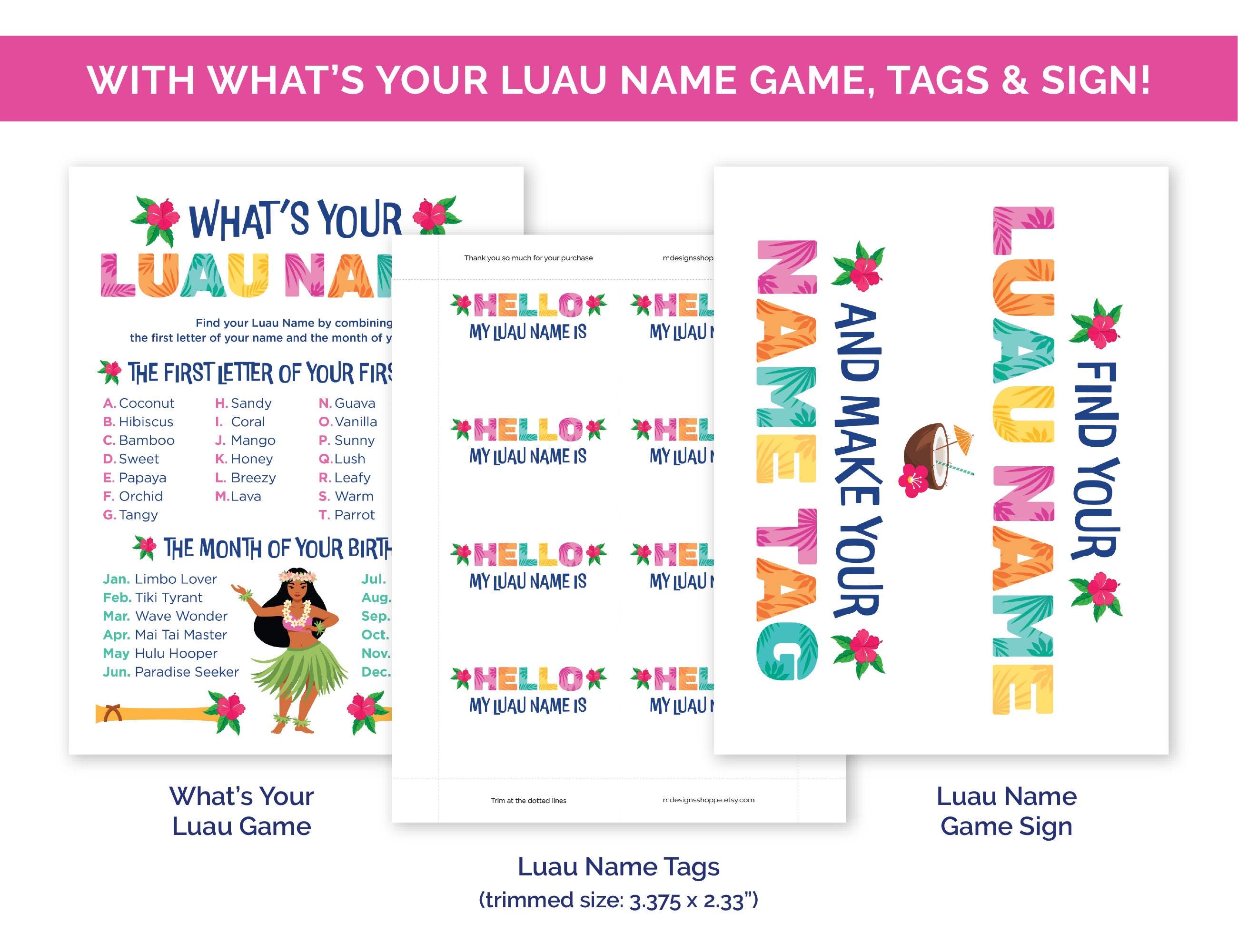 Luau Games Bundle, Hawaiian Theme Summer Party Games, Aloha Games for a ...