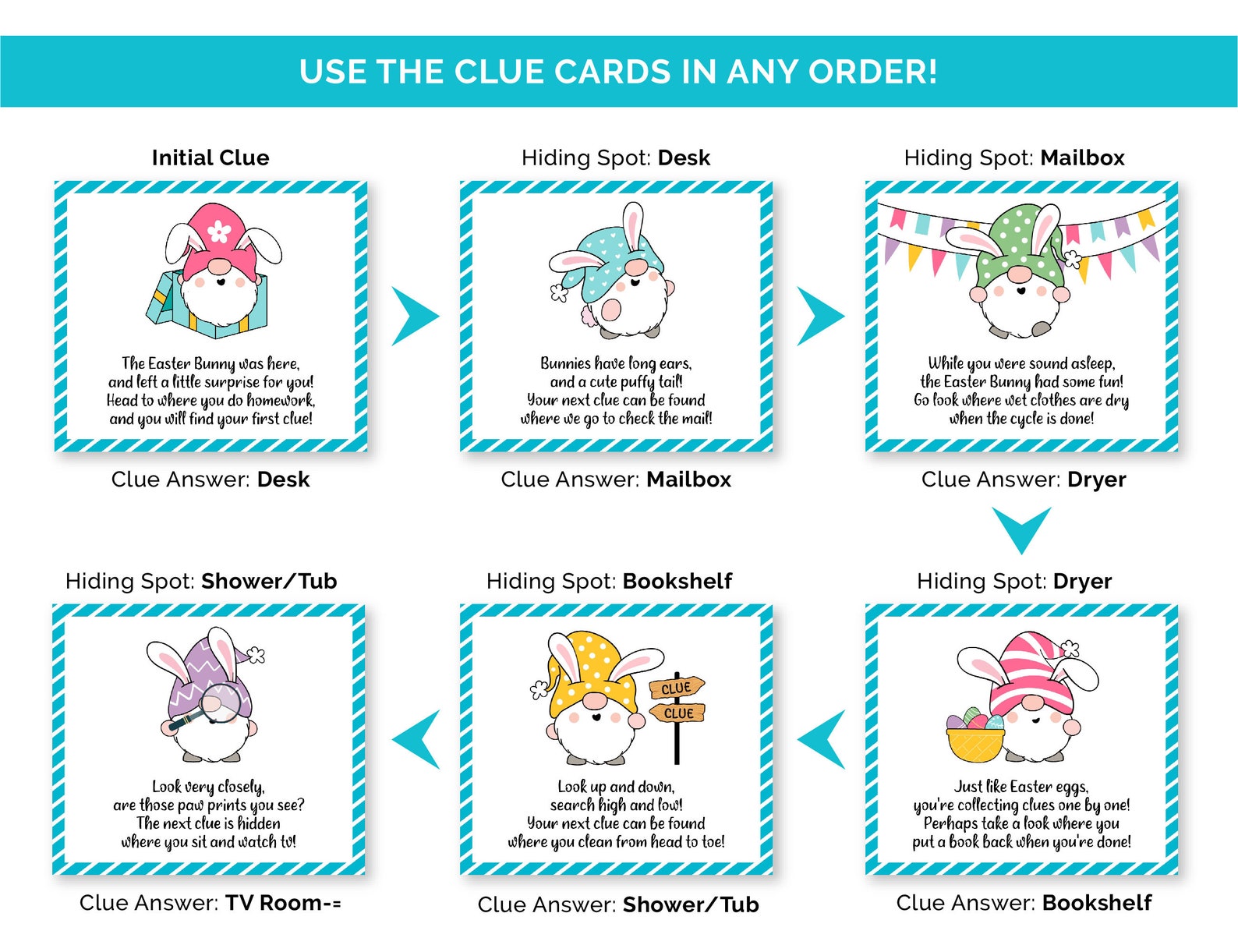 Easter Scavenger Hunt for Kids, Printable Indoor Easter Treasure Hunt ...