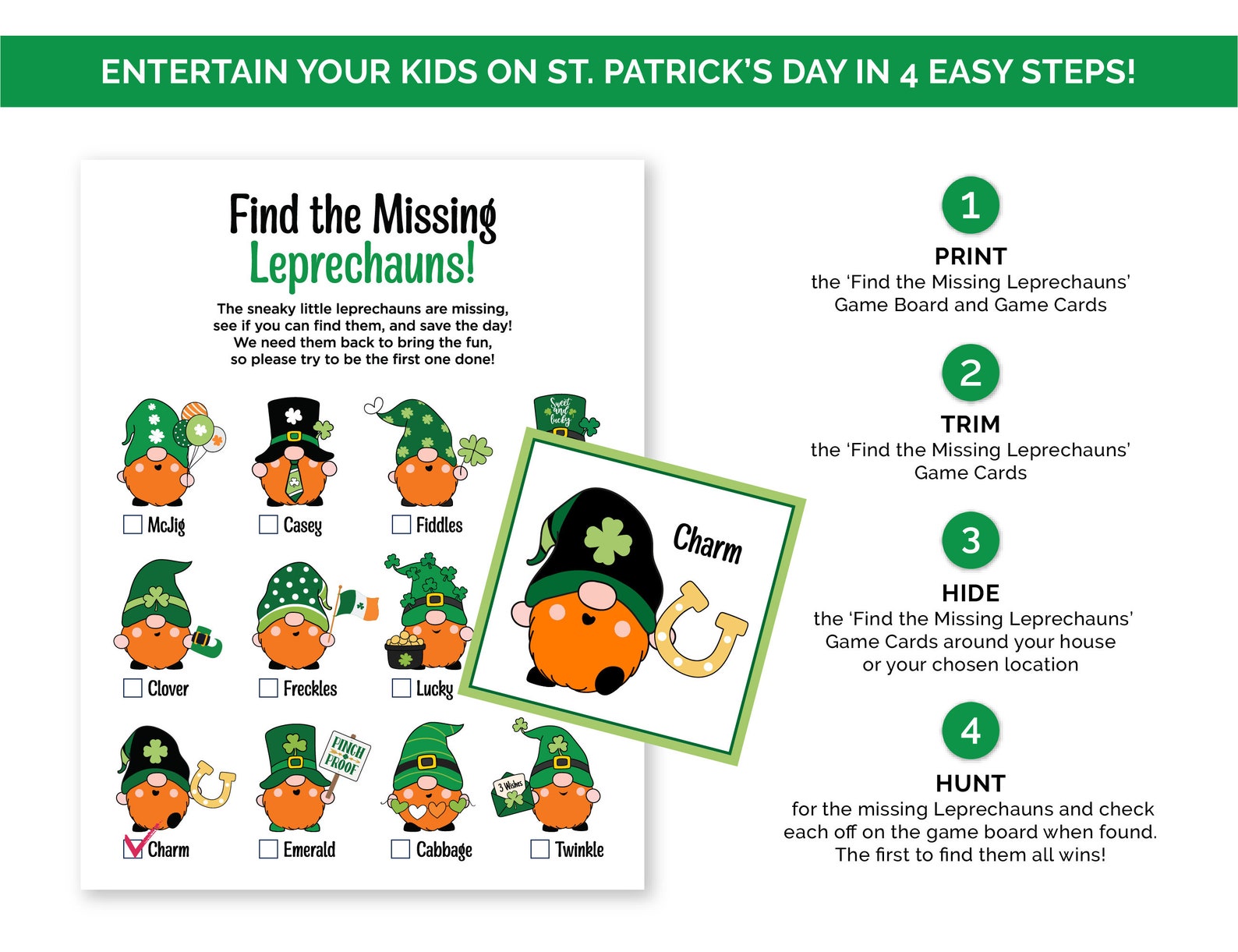 St. Patrick's Day Scavenger Hunt, Printable Find the Missing ...