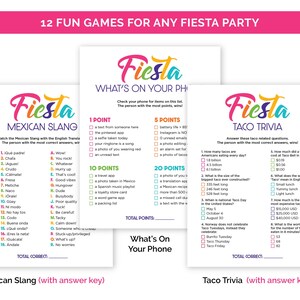 Fiesta Games Bundle, Printable Mexican Party Games for a Fiesta ...