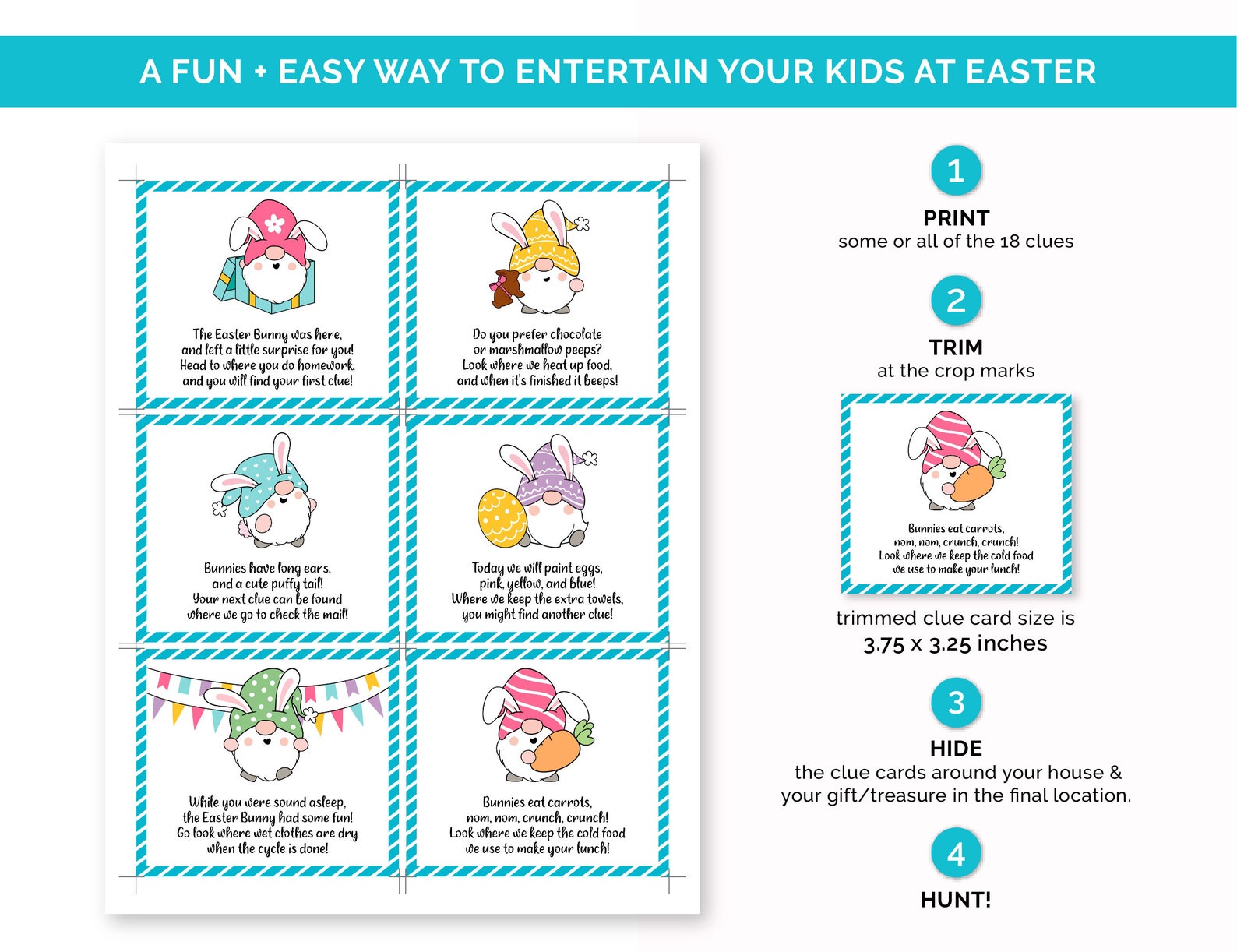 Easter Scavenger Hunt for Kids, Printable Indoor Easter Treasure Hunt ...
