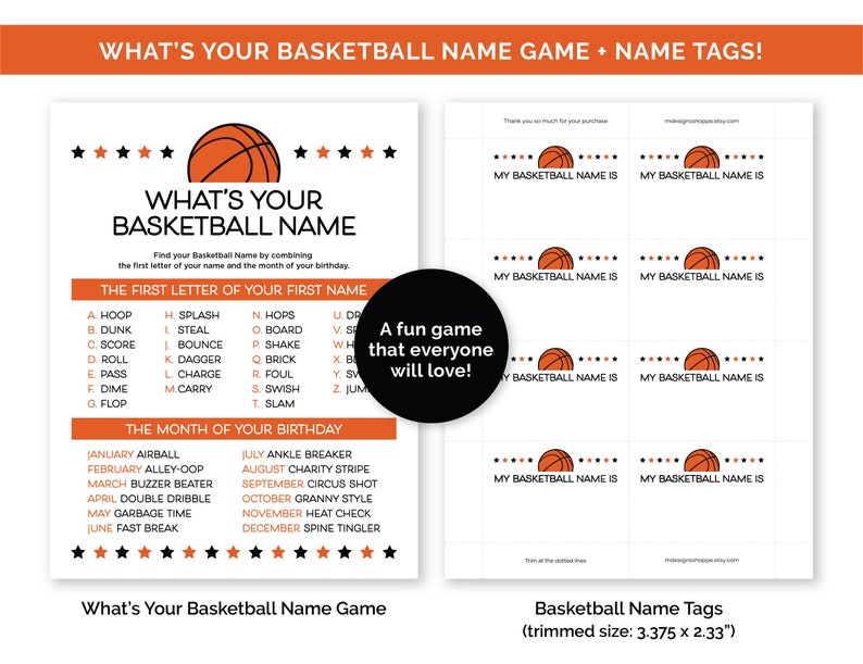 Basketball Games, Printable Games Bundle for a Basketball Team Party ...