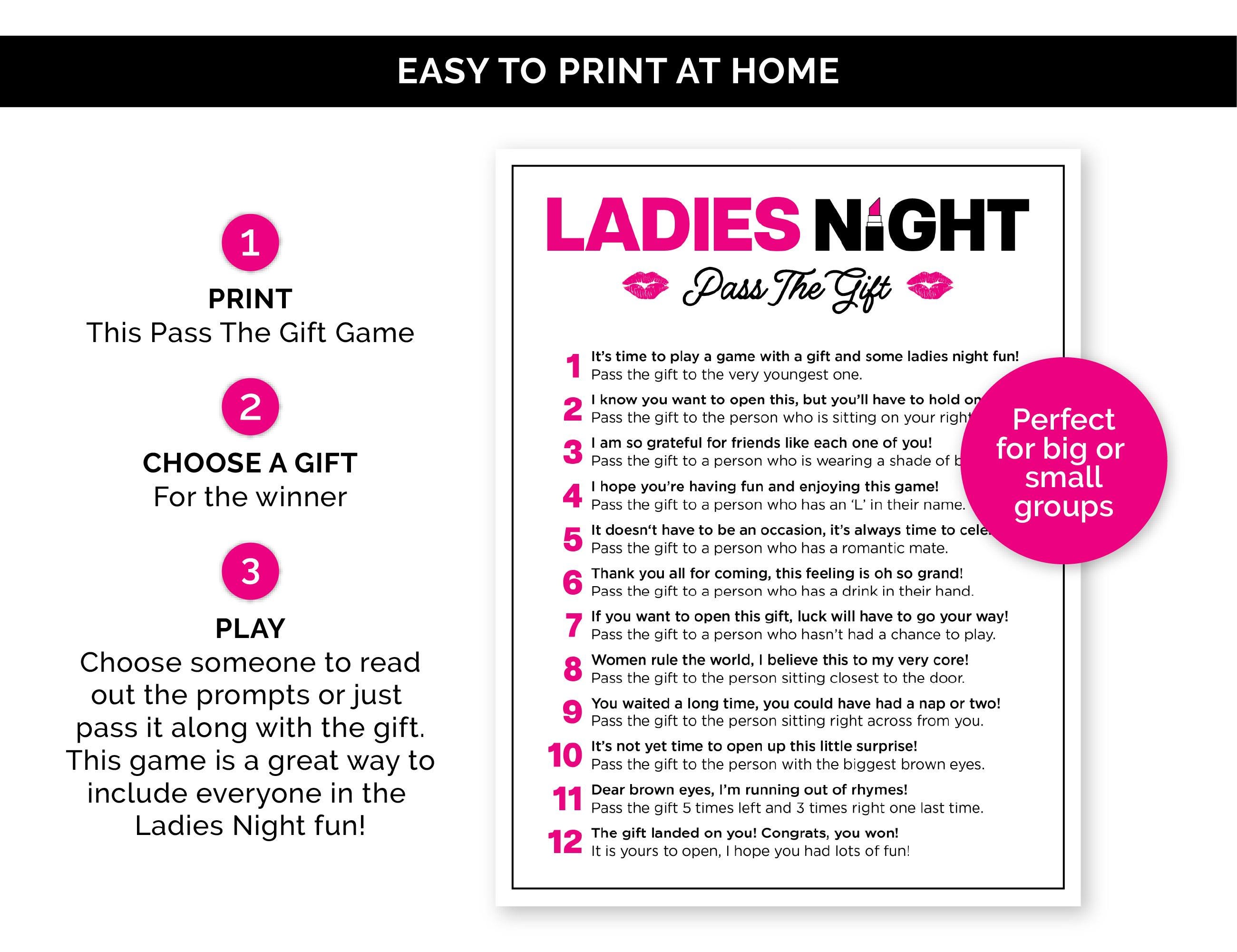 Ladies Night Pass the Gift, Pass the Present Party Game for a Girls ...