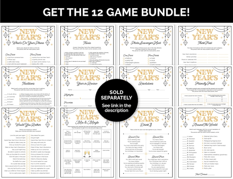 New Year's Trivia Game, Printable Quiz With Answers for a New Year's ...