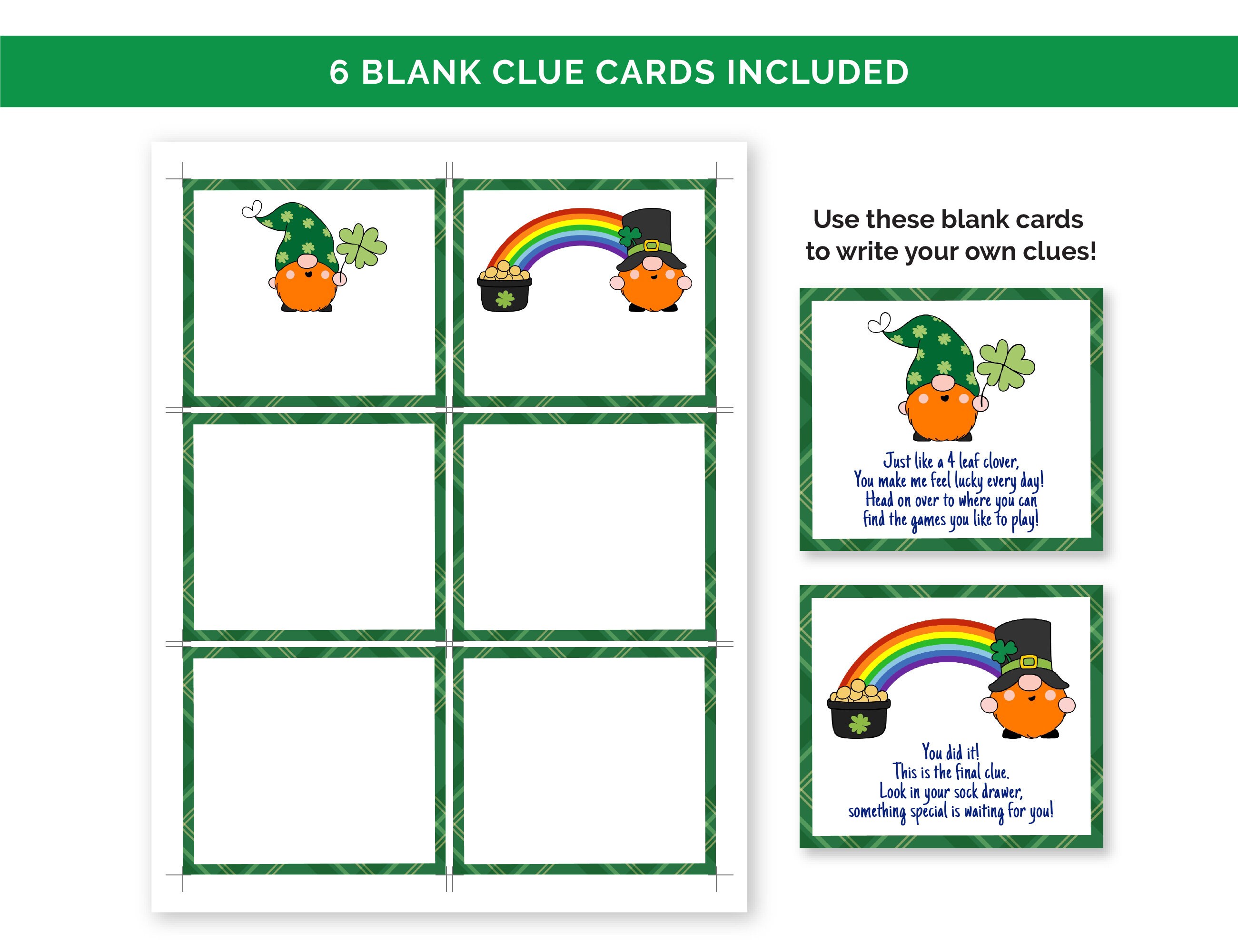 St. Patrick's Day Scavenger Hunt for Kids, Printable Leprechaun Gnome ...
