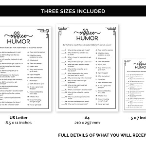 Office Humor Game, Printable Riddles for a Work Party, Workplace Jokes ...