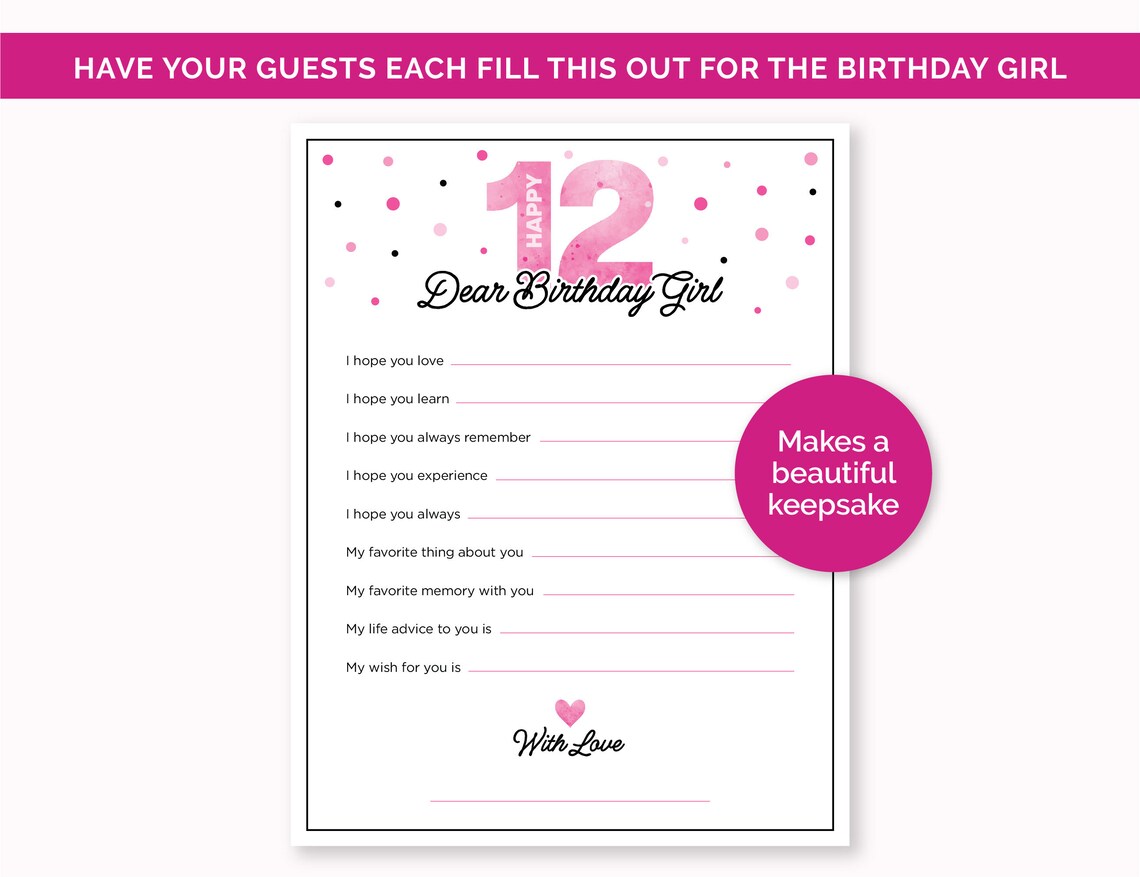 12th Birthday Party Games, Printable Birthday Game Bundle With Birthday ...