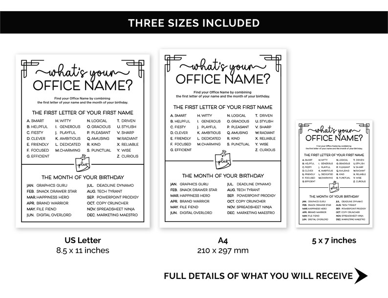 What's Your Office Name, Printable Office Party Icebreaker Game, Name ...