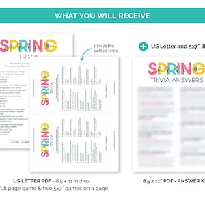 Spring Trivia Game, Printable Spring Quiz With Answers for a Family ...