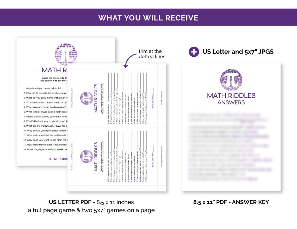 Pi Day Riddles, Printable Pi Day Jokes for a Math Classroom Party, Fun ...