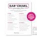 Bar Crawl Scavenger Hunt, Printable Bar Hopping Game for a Birthday Bar ...