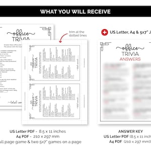 Office Trivia Game, Printable Quiz With Answers for an Office Party ...