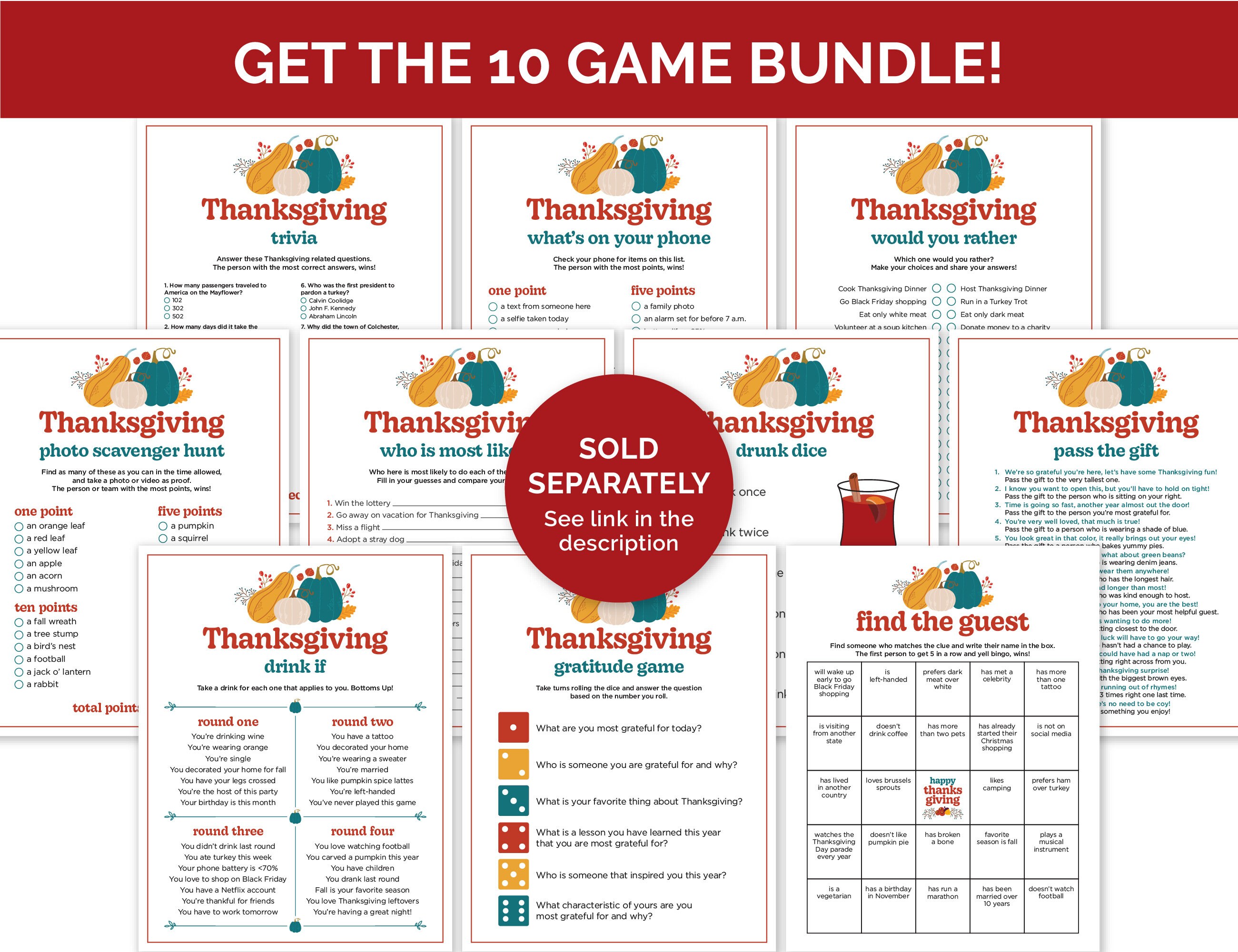 Thanksgiving Trivia Game, Printable Thanksgiving Quiz With Answers ...