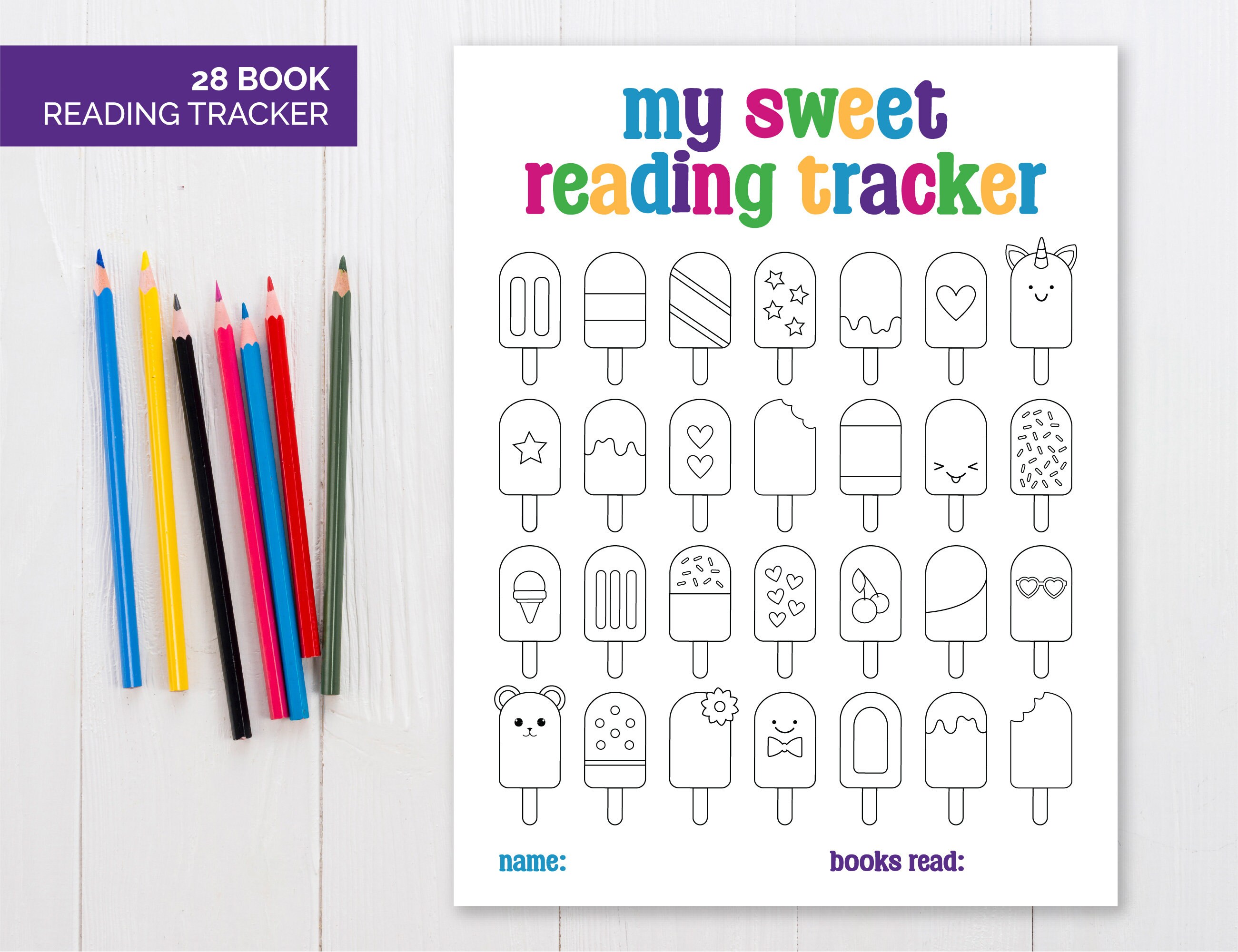 Summer Reading Tracker for Kids, Printable Book Tracker and Colouring ...