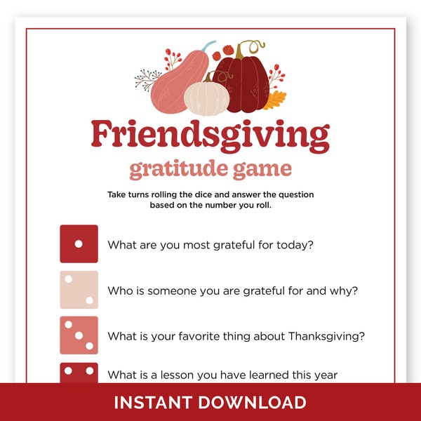 Gratitude Dice Game - Etsy