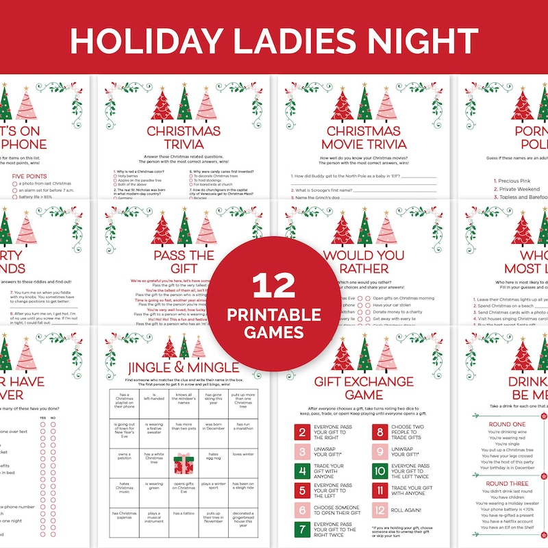 Holiday Games Girls Night - Etsy