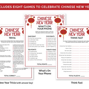 Chinese New Year Games, Printable Lunar New Year Games Bundle for ...