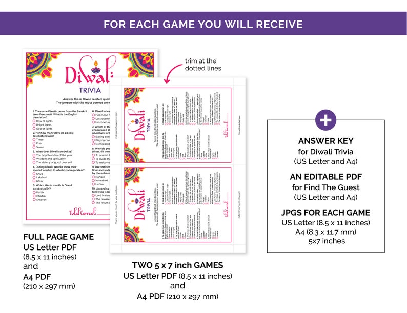 Diwali Party Games for Adults and Kids, Printable Icebreaker Games ...