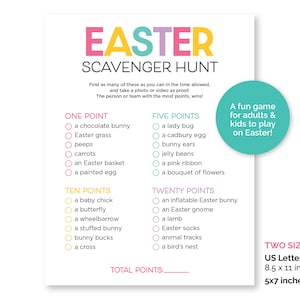 Easter Photo Scavenger Hunt, Printable Easter Party Game for Kids ...