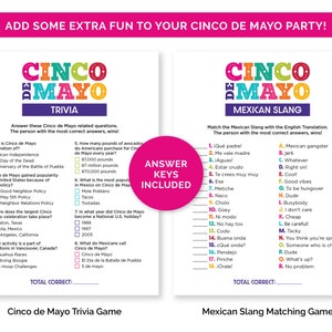 Cinco De Mayo Games, Printable Game Bundle for a Cinco De Mayo Party ...