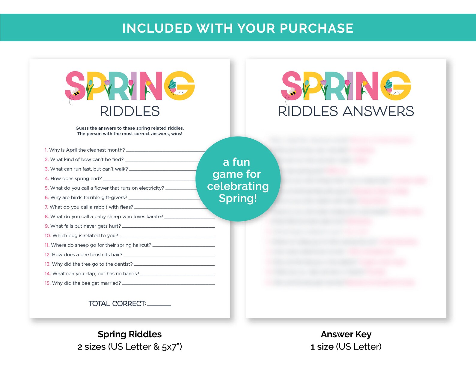 Spring Riddles, Printable Riddle Me This Game for a Spring Classroom ...