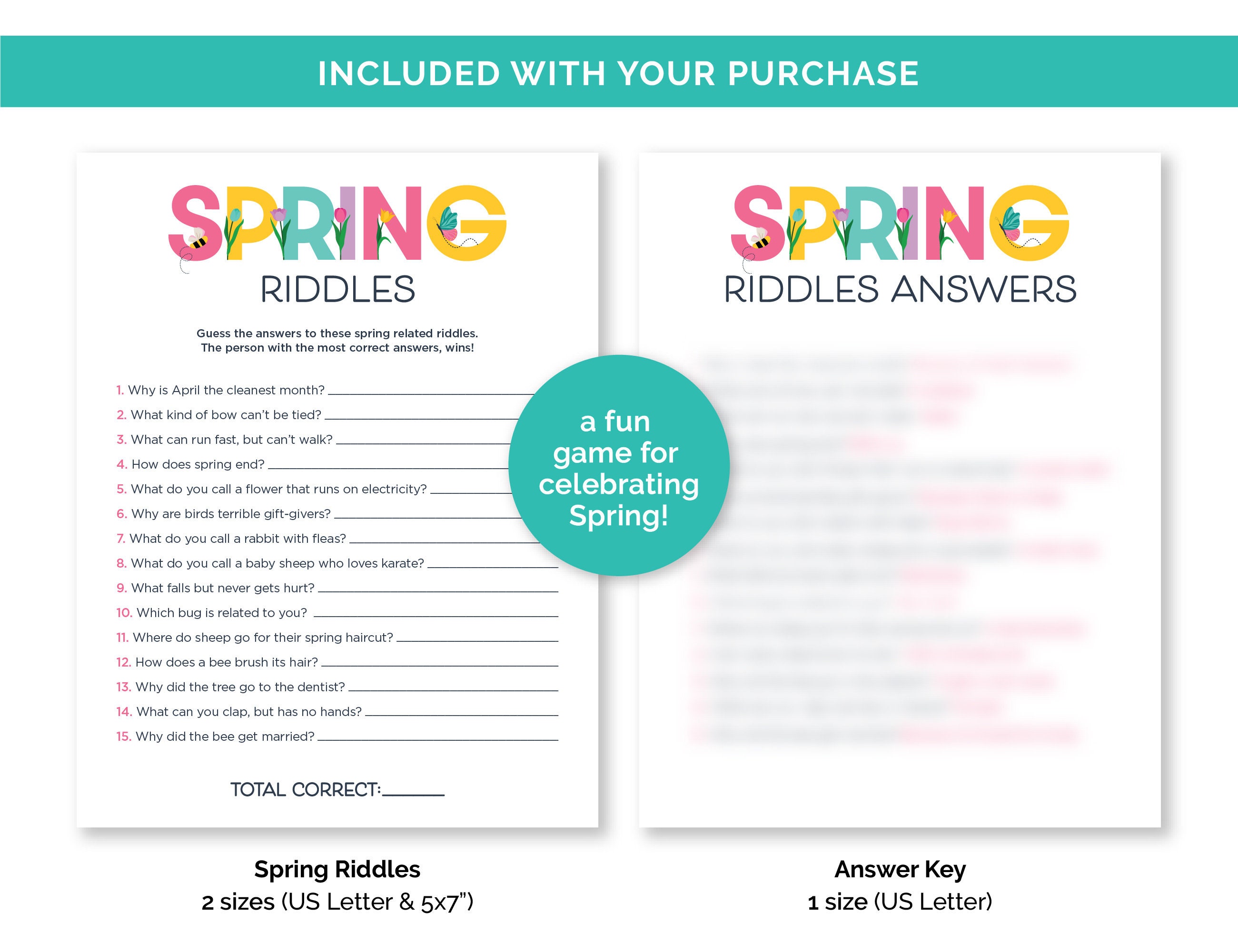 Spring Riddles, Printable Riddle Me This Game for a Spring Classroom ...