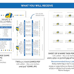 What's Your Volleyball Name Game, Printable Volleyball Team Building ...