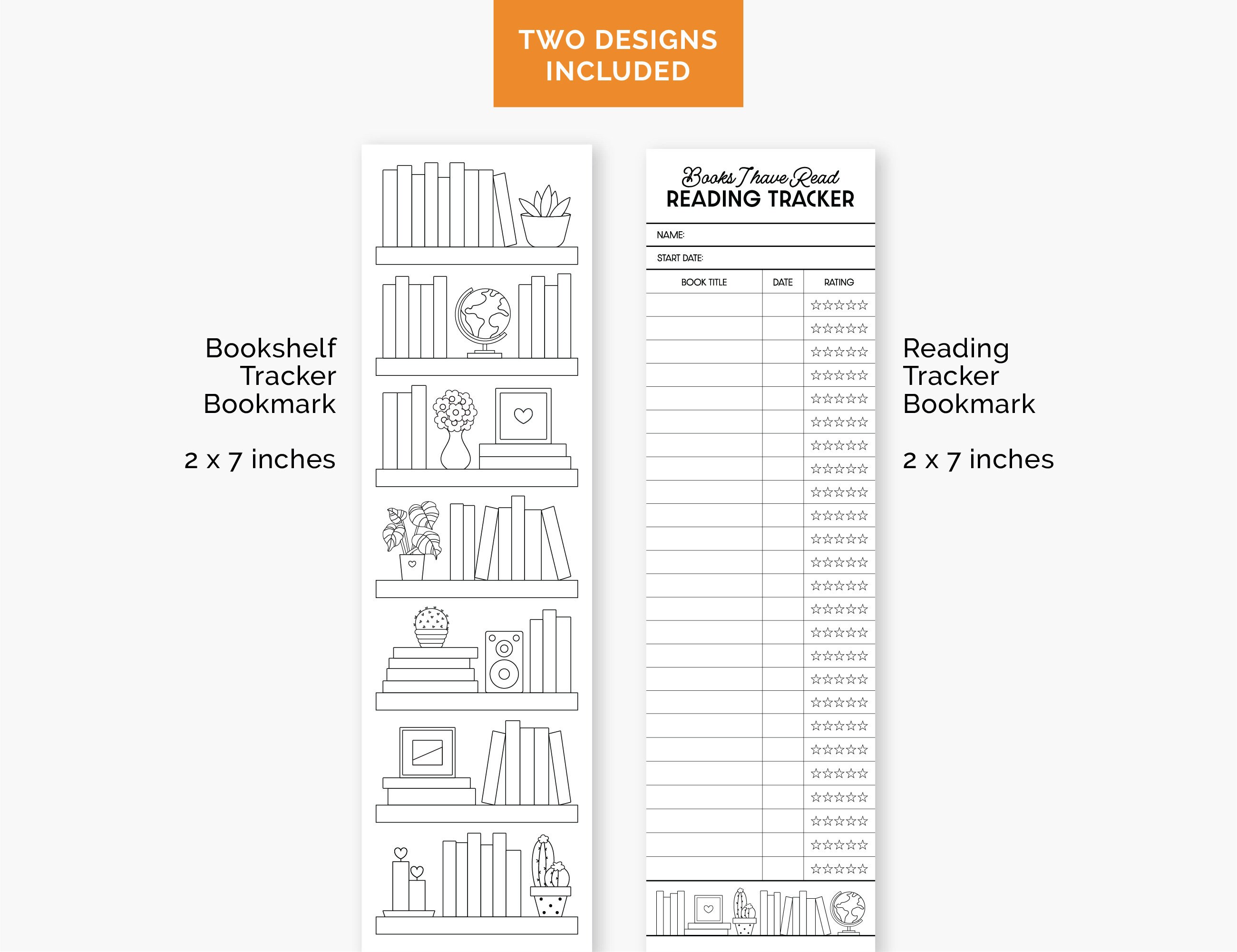 Reading Tracker Bookmarks, Printable Reading List Bookmark With ...