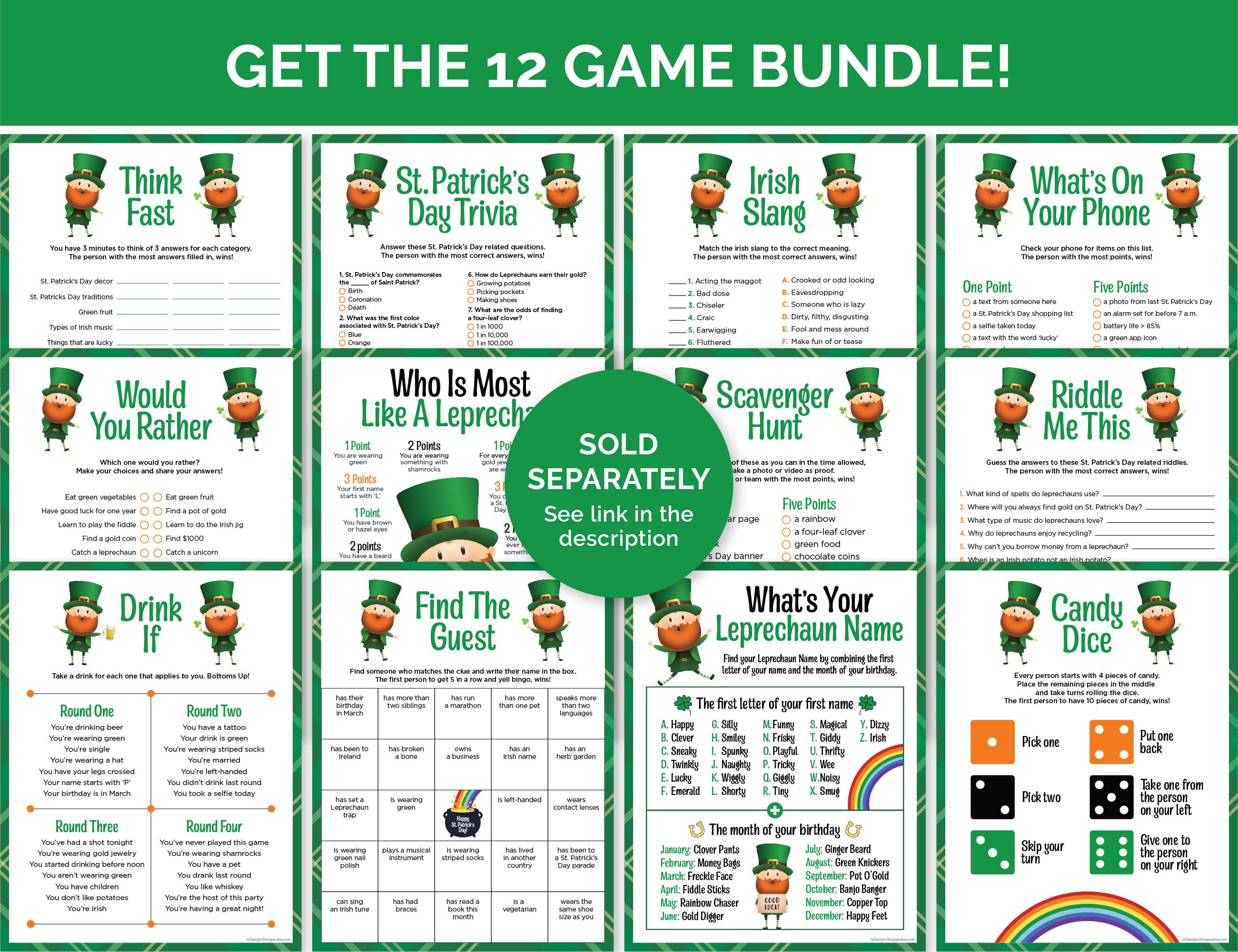 St. Patrick's Day Riddles, Printable Riddle Me This Game for a St ...