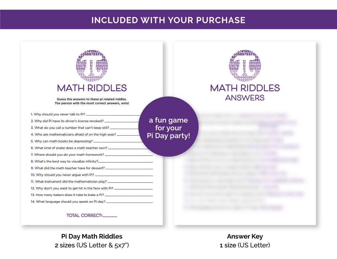 Pi Day Riddles, Printable Pi Day Jokes for a Math Classroom Party, Fun ...