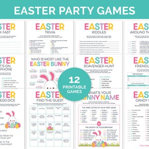 Easter Games Bundle for Adults and Kids, Printable Easter Party Games ...