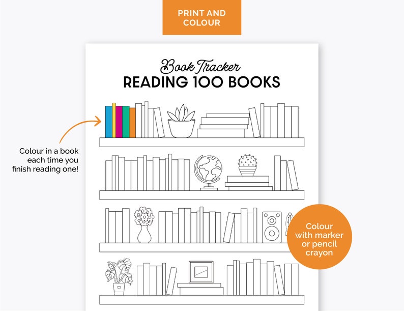 Book Tracker Printable, Reading Tracker, 100 Books Challenge, Printable ...