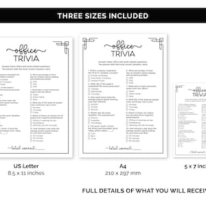 Office Trivia Game, Printable Quiz With Answers for an Office Party ...