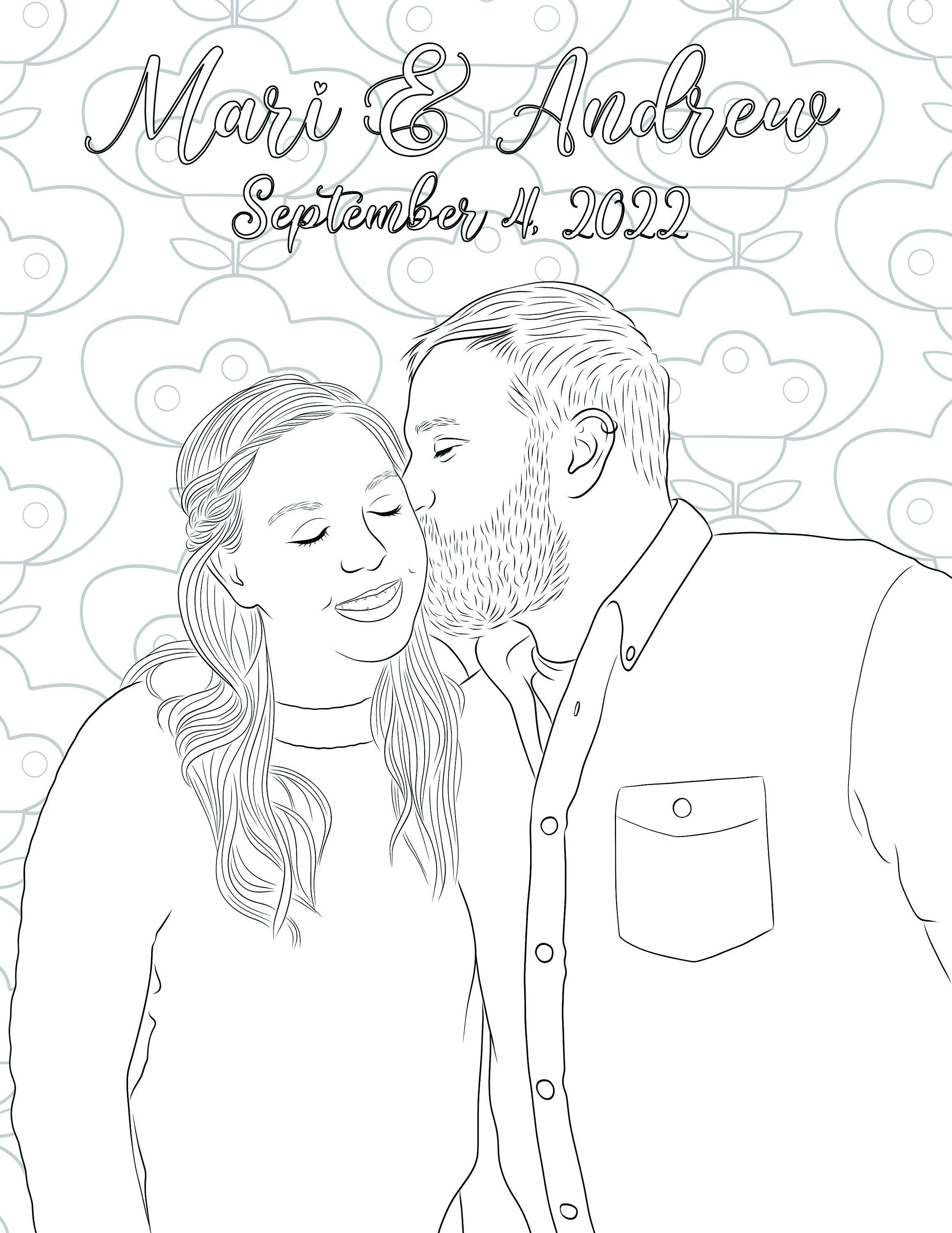 6 Custom Coloring Book Pages download - Etsy